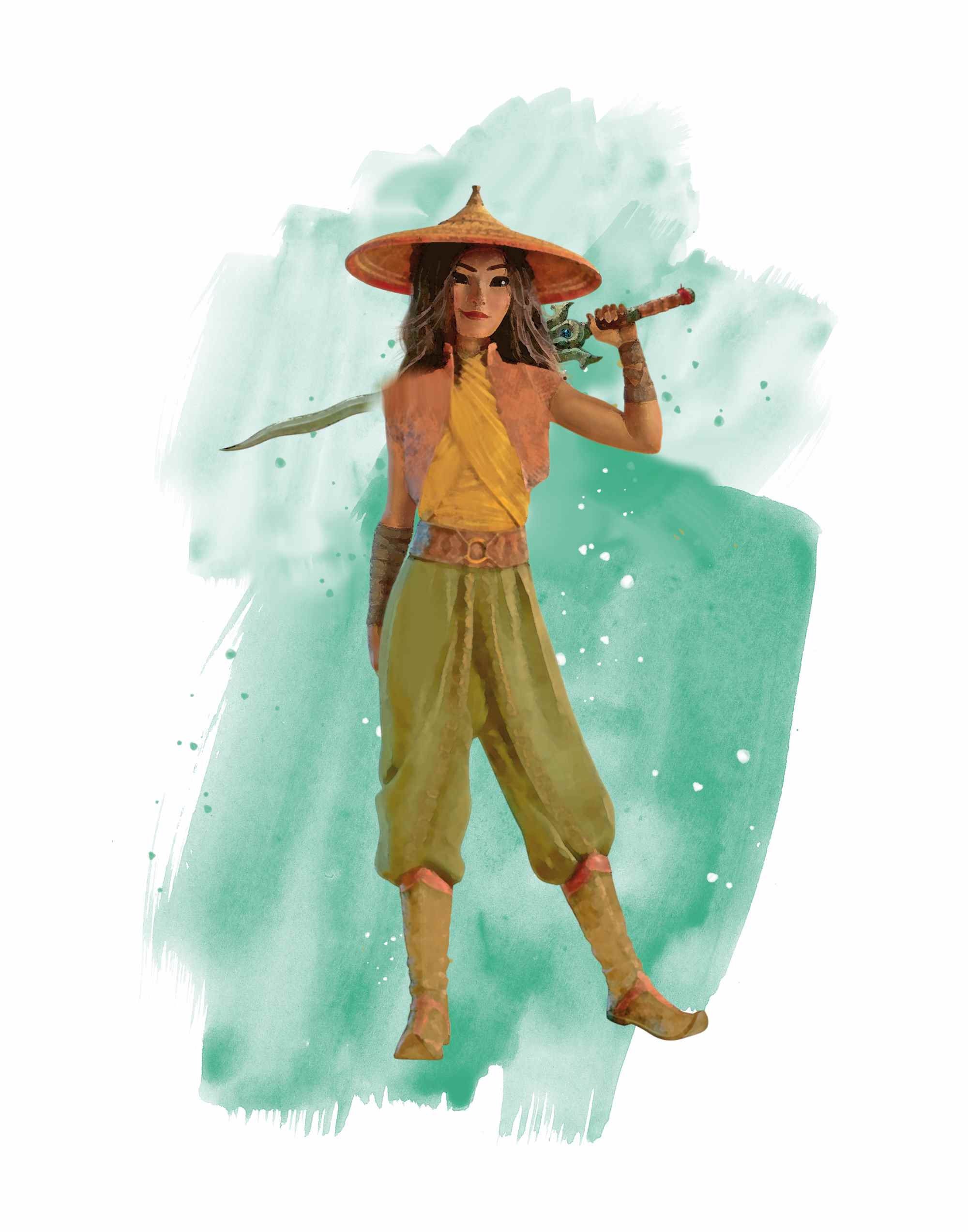 Raya and the Last Dragon Princess Watercolor PRINTABLE ART, Raya Print ...