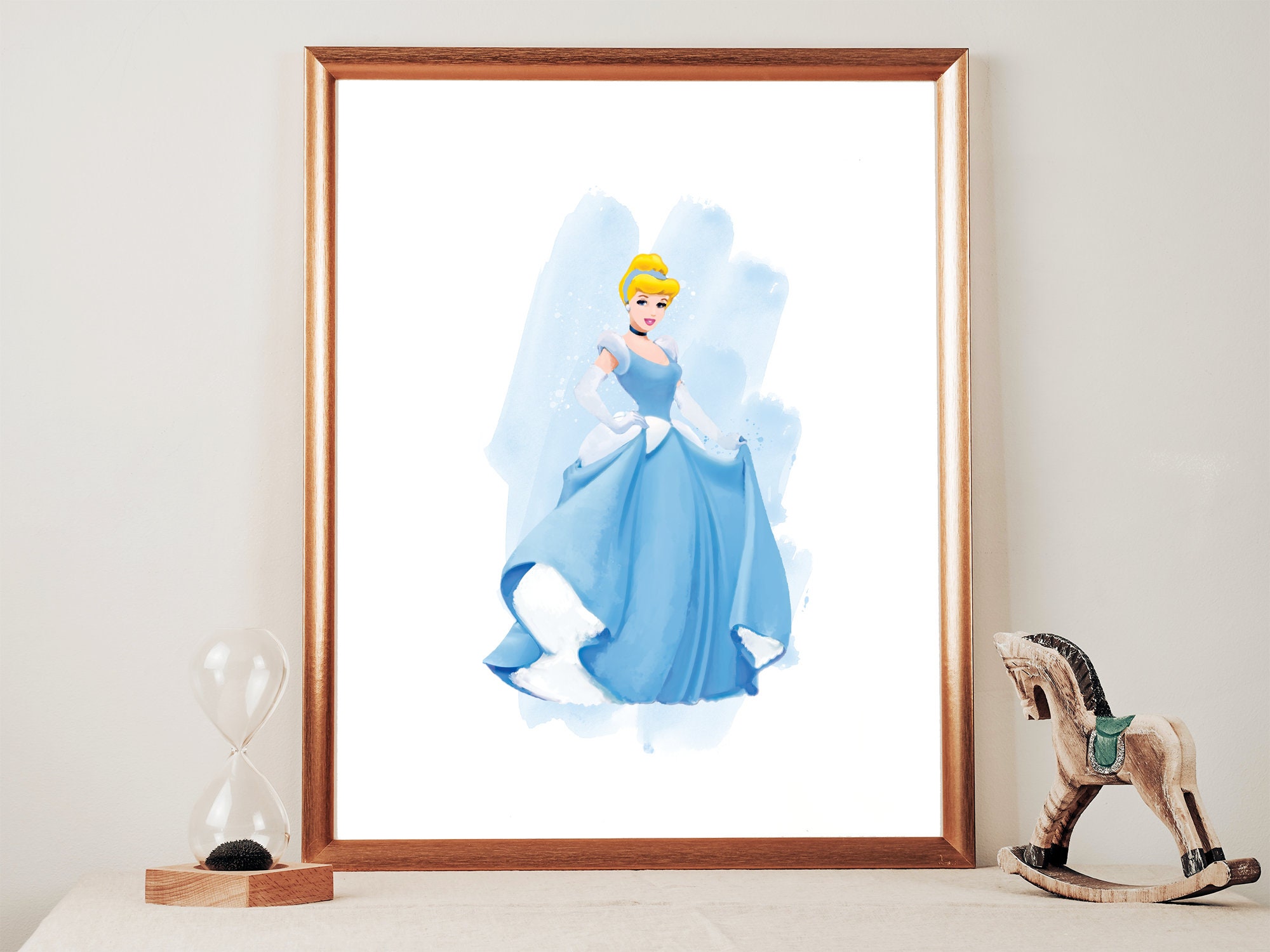 Cinderella Disney Watercolor PRINTABLE ART, Disney Cinderella Print ...