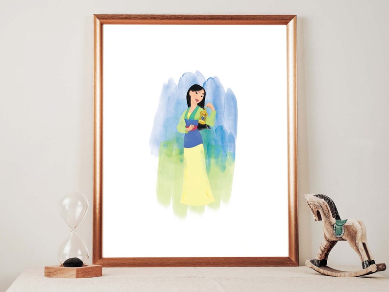 Mulan Disney Watercolor PRINTABLE ART, Disney Mulan, Mulan Print, Movie ...