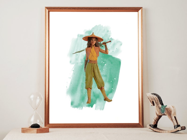 Raya and the Last Dragon Princess Watercolor PRINTABLE ART, Raya Print ...