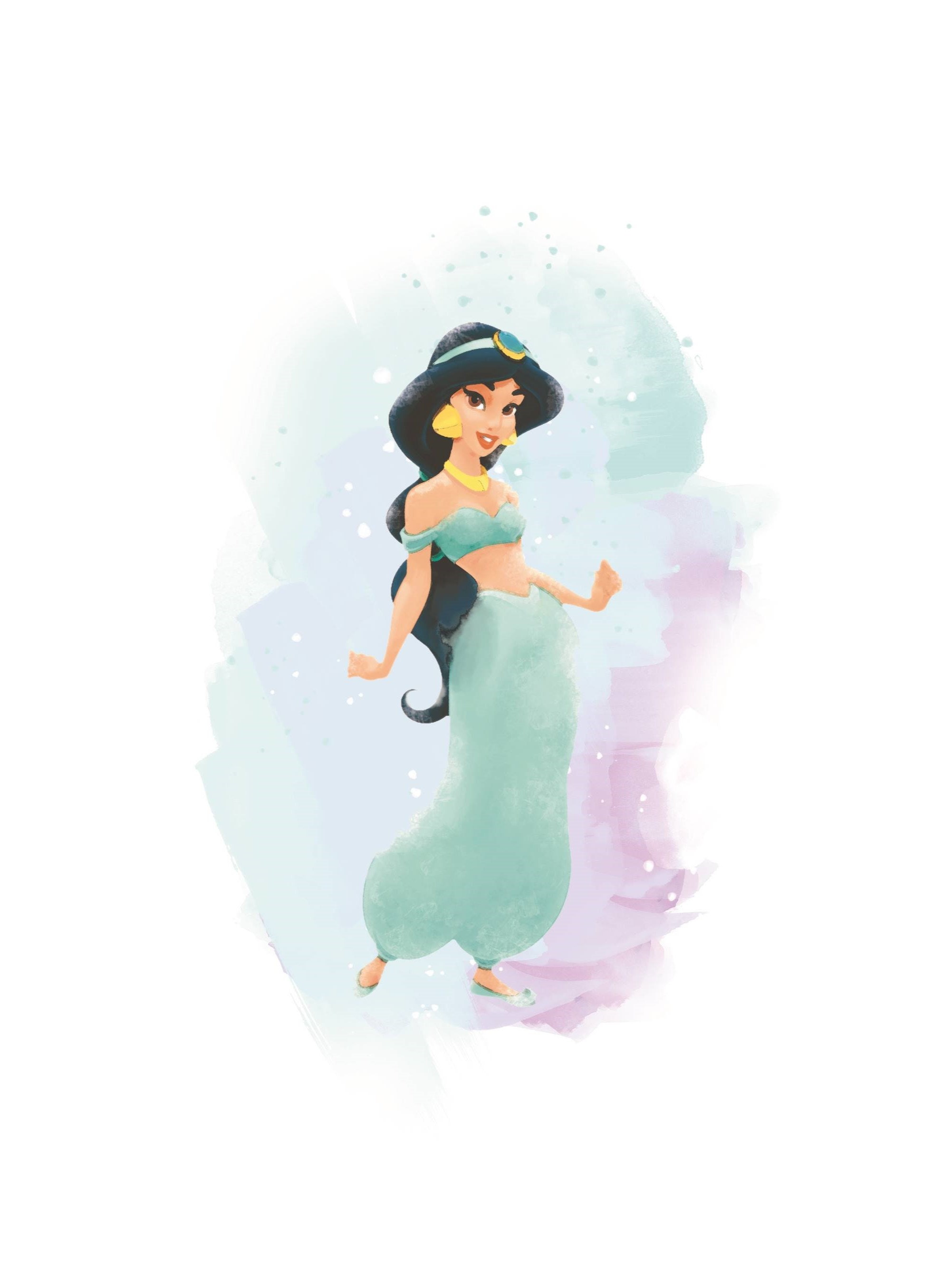Jasmine Disney Watercolor PRINTABLE ART, Disney Jasmine Print, Movie ...