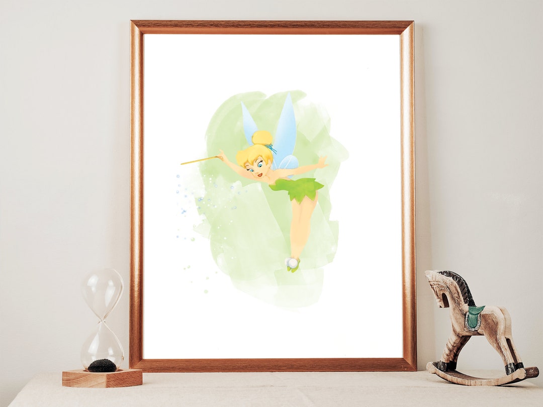Tinkerbell Disney Watercolor PRINTABLE ART, Disney Tinkerbell Print ...