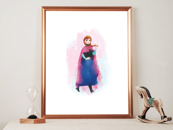Anna Disney Watercolor PRINTABLE ART Disney Frozen Print - Etsy