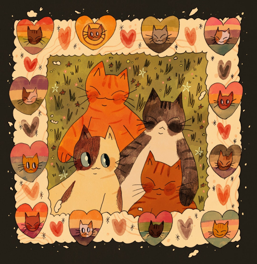 Pride - Cat Art Print - Etsy