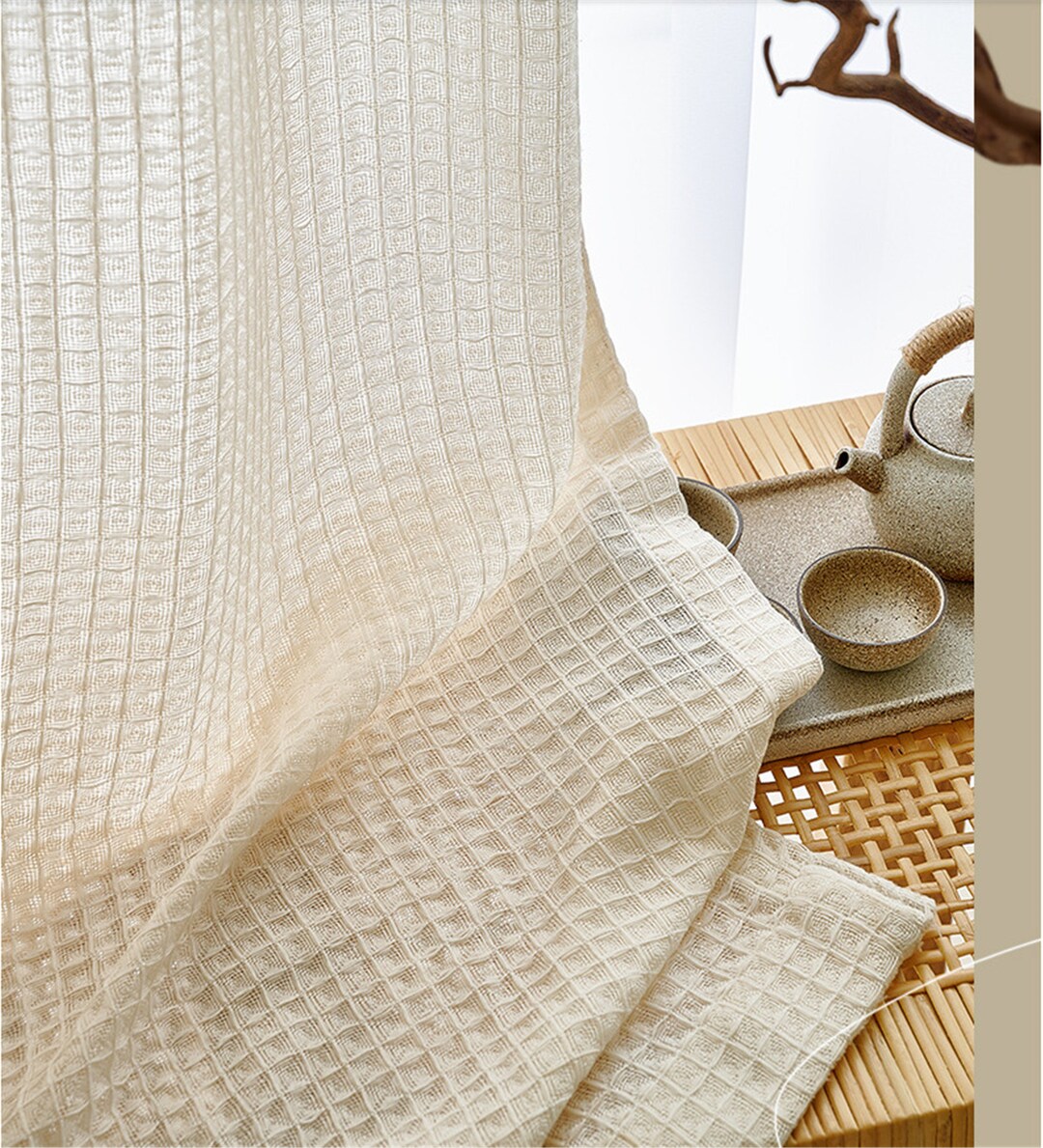 Custom Nature Organic off White Honeycomb Checkes Hollow Soft Cotton ...