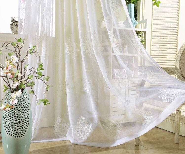 Cotton Thread Yarn White Europe Floral Embroidered on White | Etsy