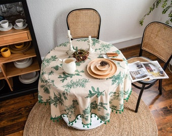 Big Grey Grid Embroidered Linen Tablecloth Fabricgarden - Etsy