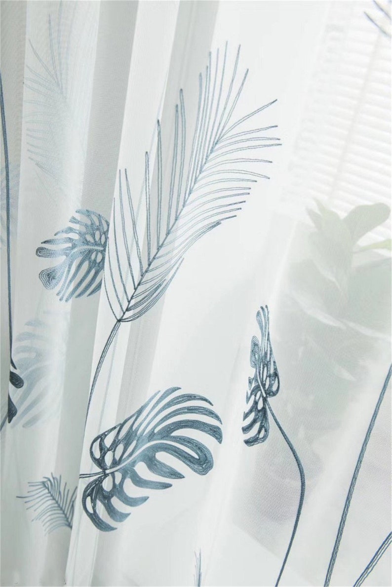 Custom Beautiful Big Blue Plantain Leaves Embroidered on White - Etsy