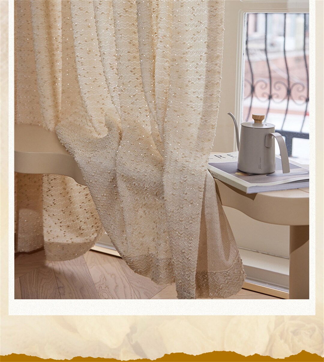 Quality Warm Caramel/white/green/blue/grey Squine French Courtyard ...