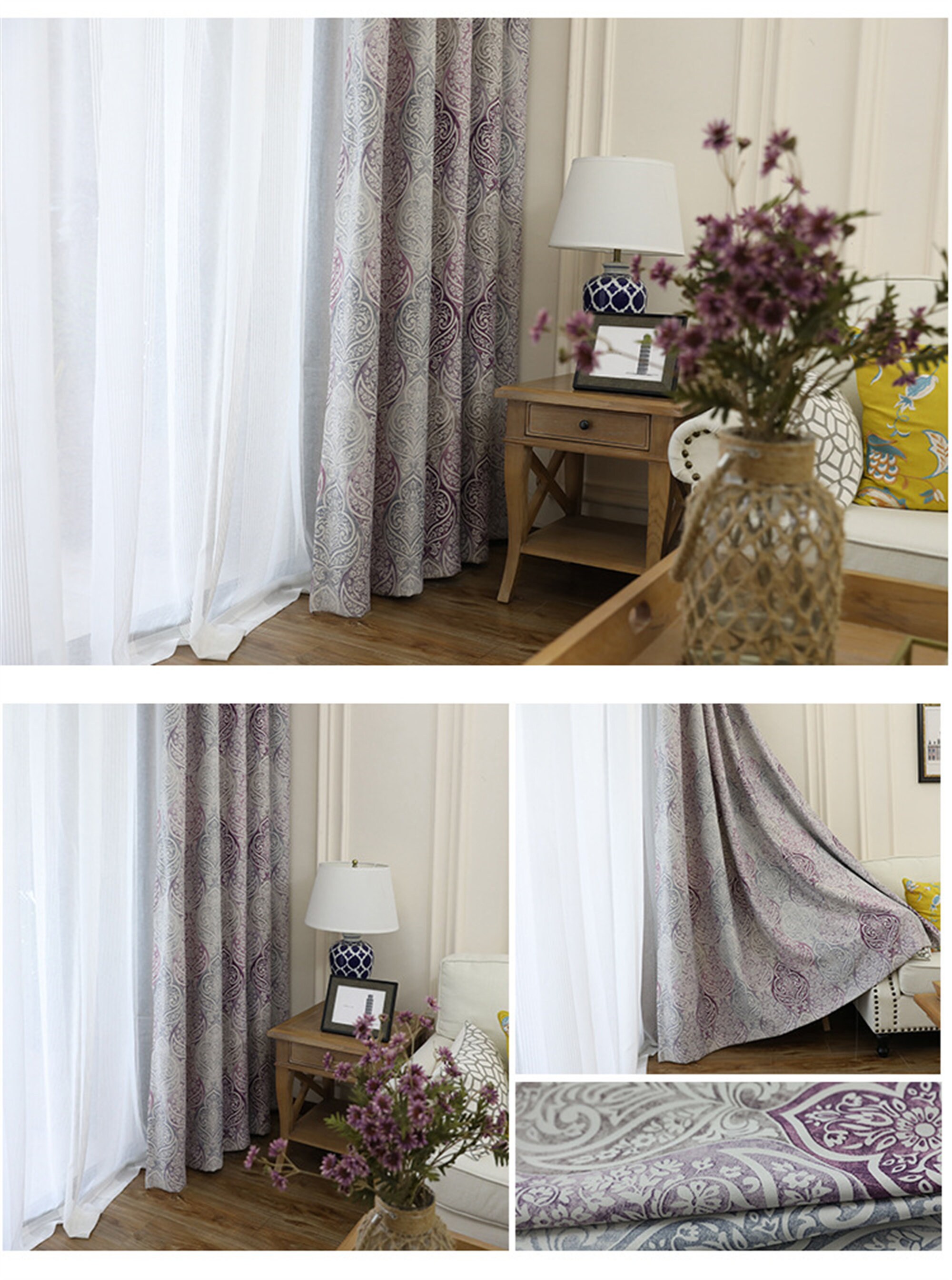 Vintage Europe Yellow Flower Designing Printing Cross Linen | Etsy