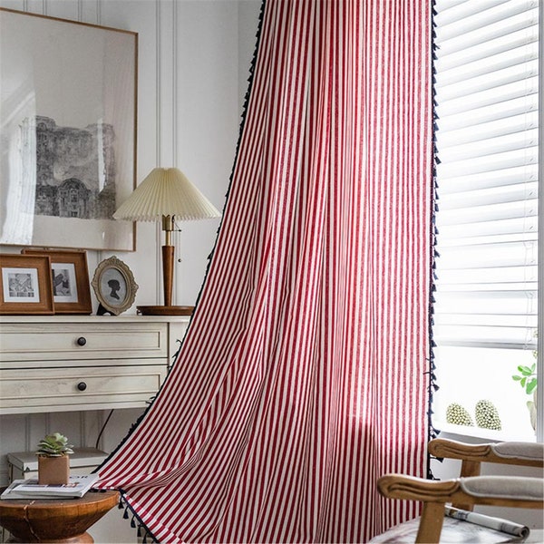 Red Curtains - Etsy