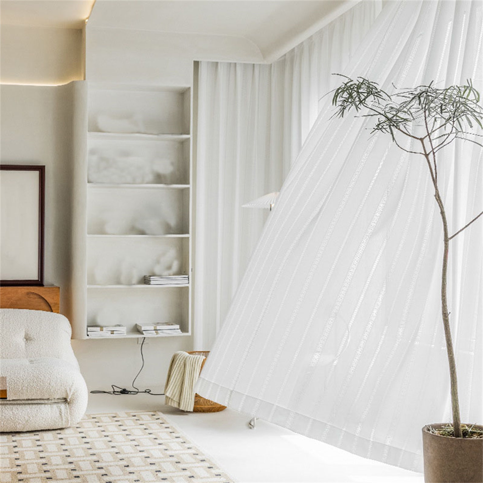 Custom Cotton White Europe Style Vertical Hollow Mirror Veil - Etsy