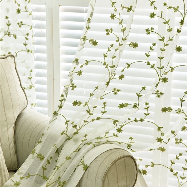 Embroidered Curtains - Etsy