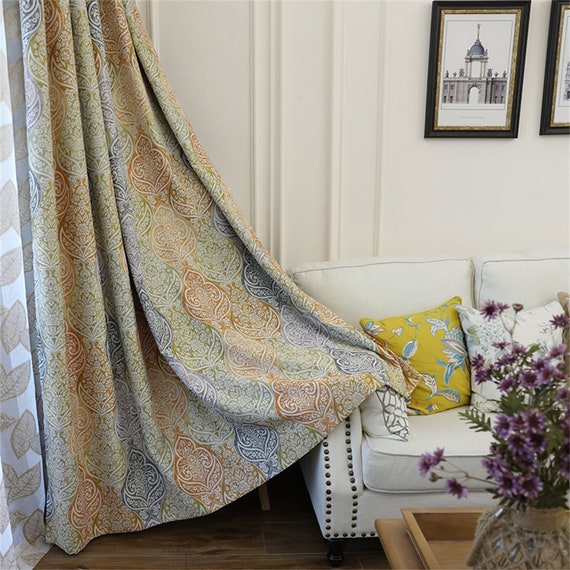 Vintage Europe Yellow Flower Designing Printing Cross Linen | Etsy