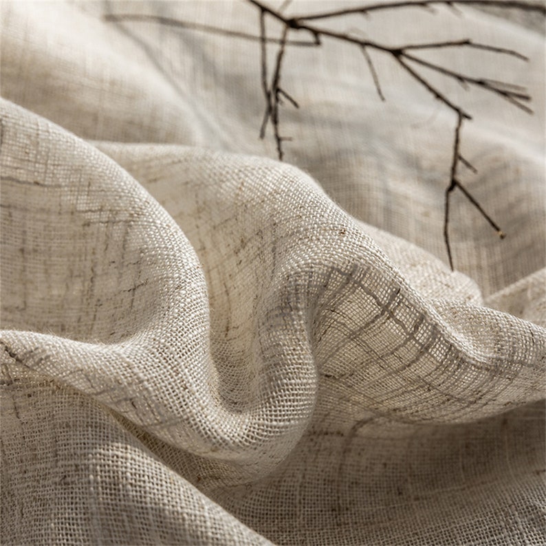 Custom Bohemian Organic Natural Beige Linen Slubby Yarn Woven - Etsy