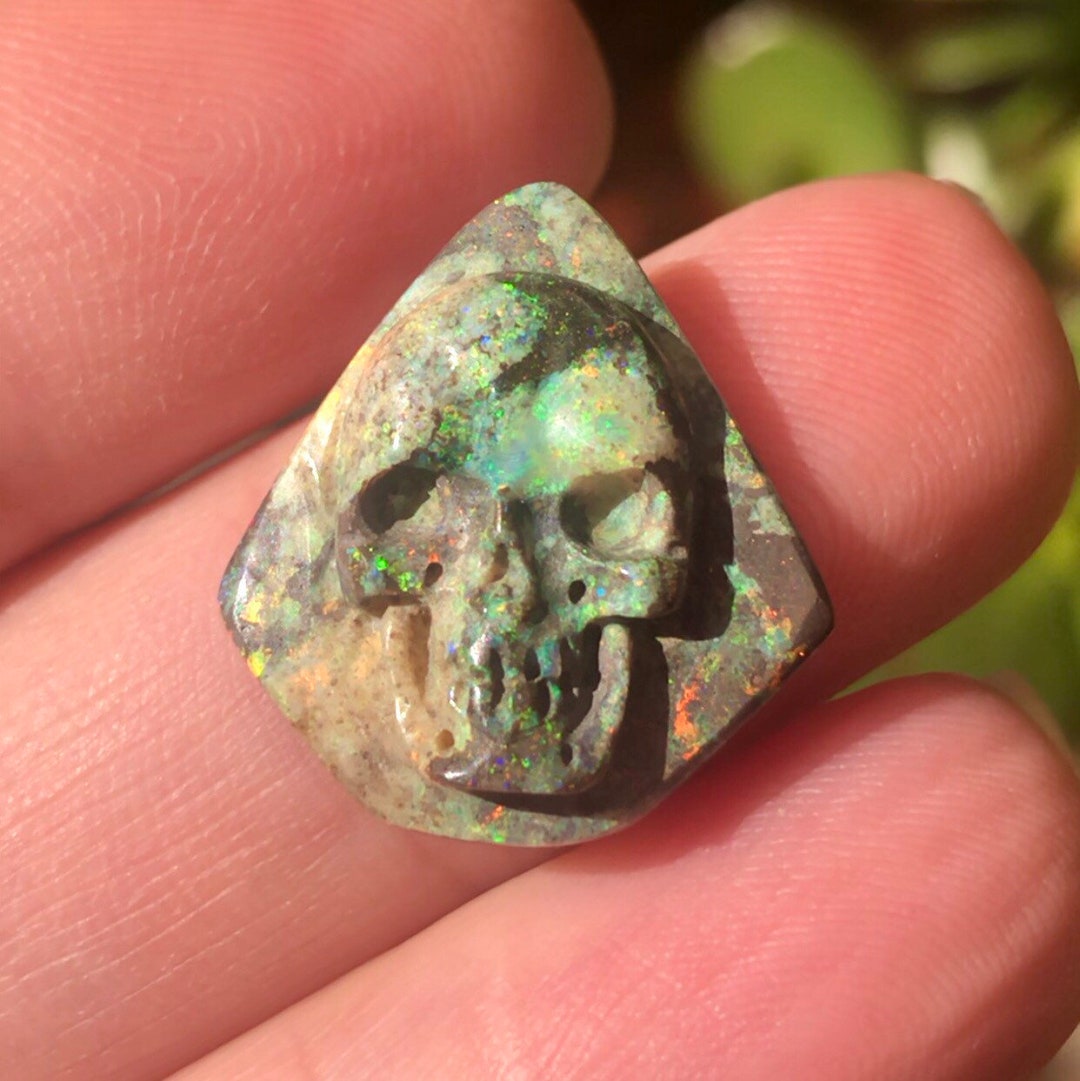 Skeleton, Skull, Opal Carving, Genuine Australian Opal Carving ...