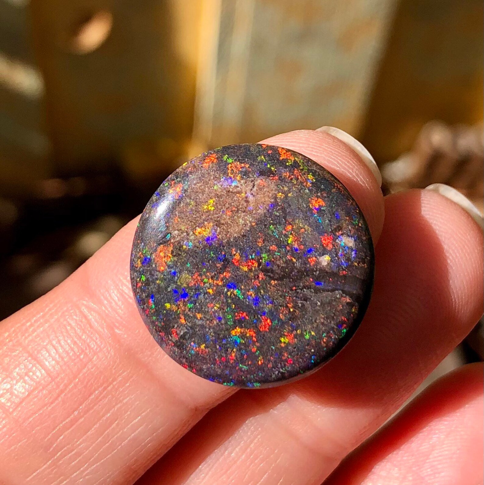 22mm Round Opal, Opal Disc, Andamooka Opal, Australian Opal, Solid Opal ...