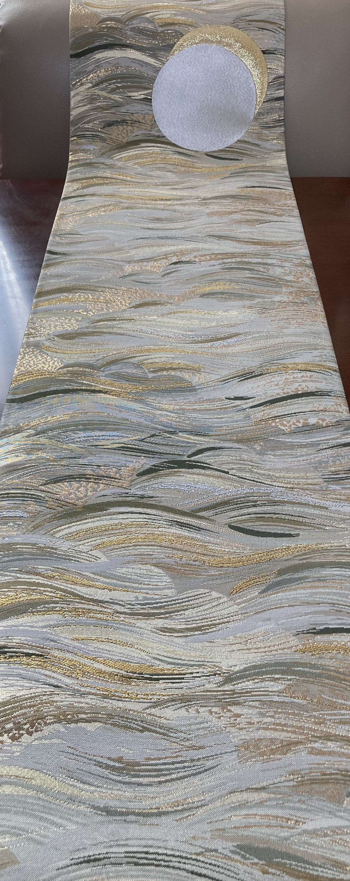 Grey Silver Golden Silk Obi Display Nature / Sun / Moon / - Etsy