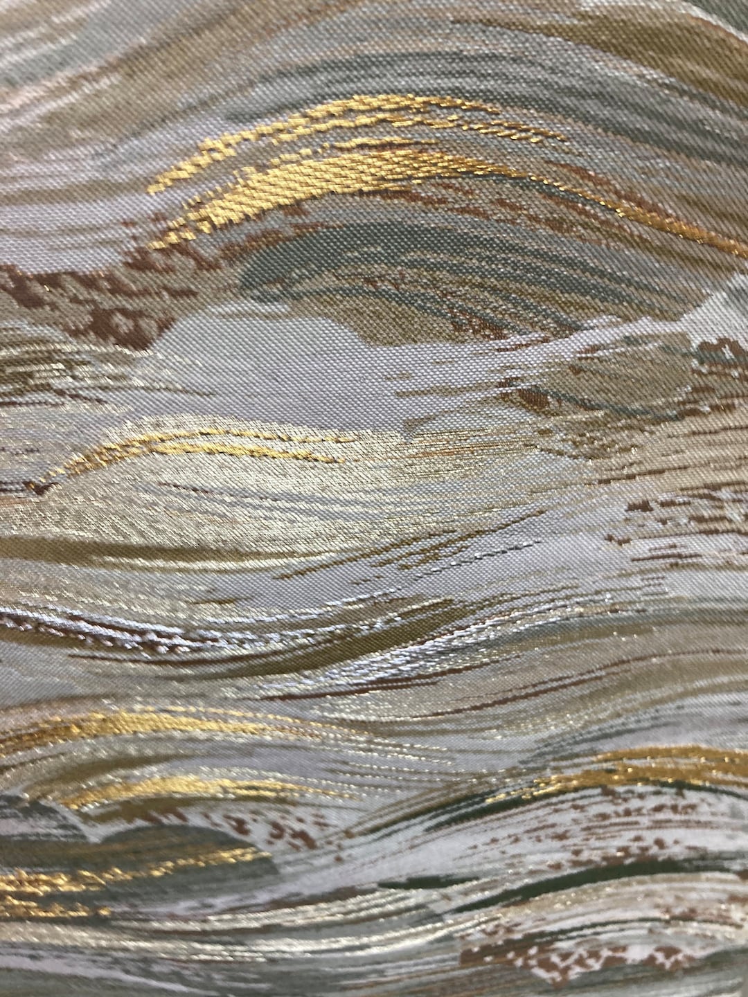 Grey Silver Golden Silk Obi Display, Nature / Sun / Moon / Ocean Waves ...