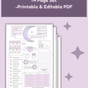 Moon Themed Dnd 5e Character Sheet - Printable Editable PDF - Etsy