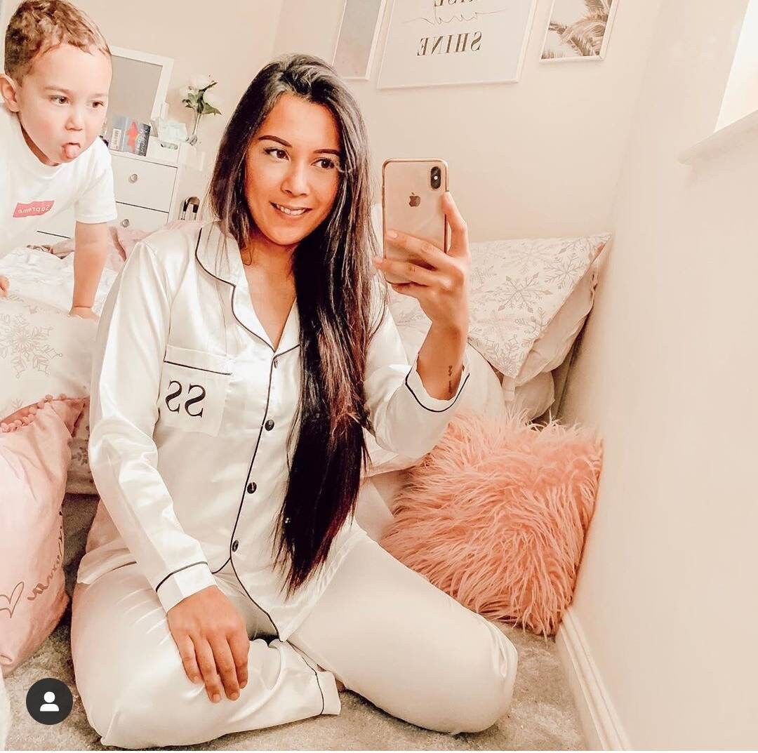 Personalised Satin Pyjamas Long Sleeve Pjs White Pyjamas - Etsy UK
