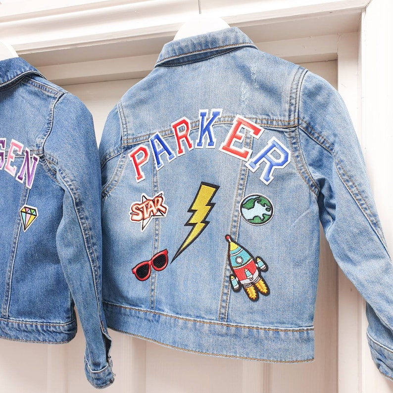 Personalised Kids Denim Jacket Patch Denim Jacket Girls - Etsy UK