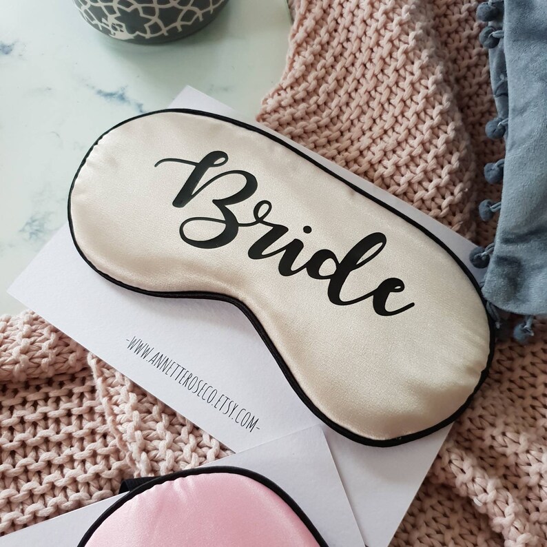 Bride Sleep Mask Bridesmaid T Satin Eye Mask Hen Party Etsy