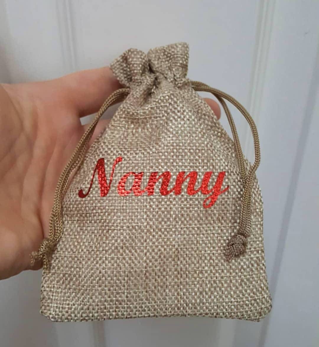 Personalised Small Hessian Bag Personalised Drawstring Bag, Small ...