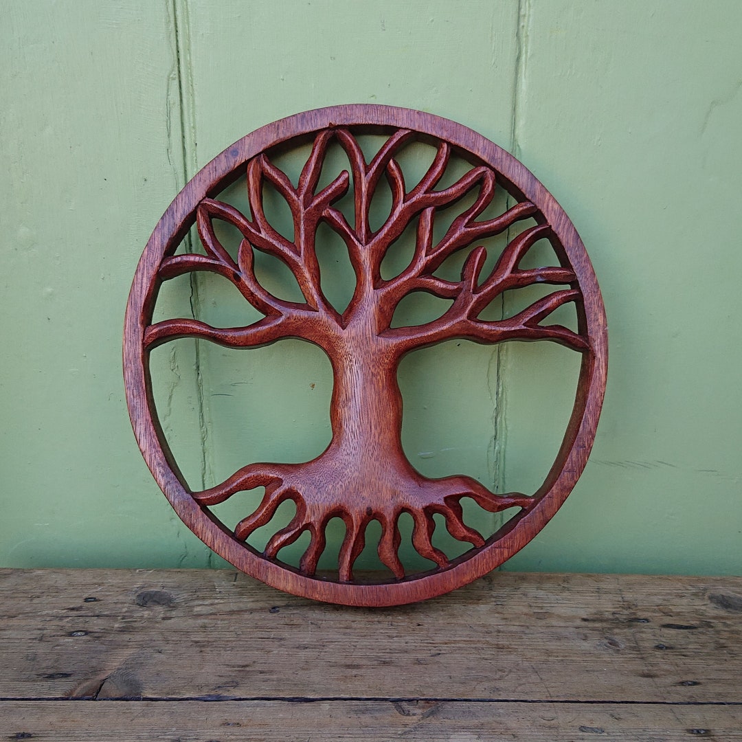 Handcarved Tree of Life Made From Reclaimed Mahogany (available in 3 ...