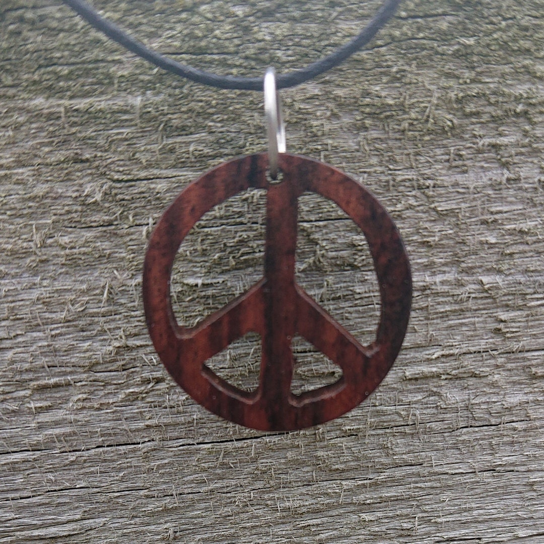 Handmand CND Peace Symbol Made From Reclaimed Rosewood and - Etsy