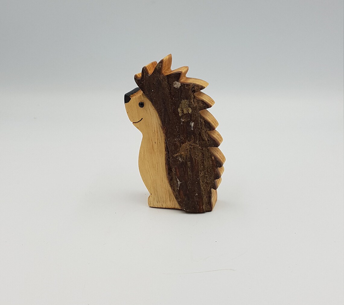 Wooden Handcarved Hedgehog Family - Etsy