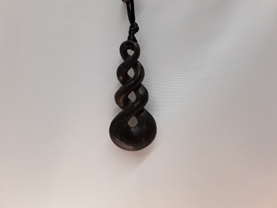 Wooden Bog Oak Celtic knot pendant hung on a adjustable waxed | Etsy