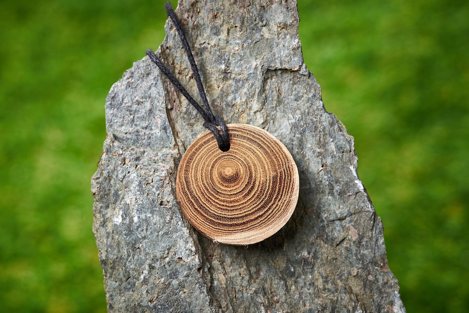 Round Wooden Pendant Made From Laburnum and Hung on a - Etsy UK