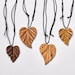 Leaf Shaped Wooden Pendant Made From Laburnum and Hung on a Waxed ...