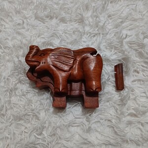 Wooden Elephant Shaped Puzzle Box Beautifully Made to a Incredible High ...