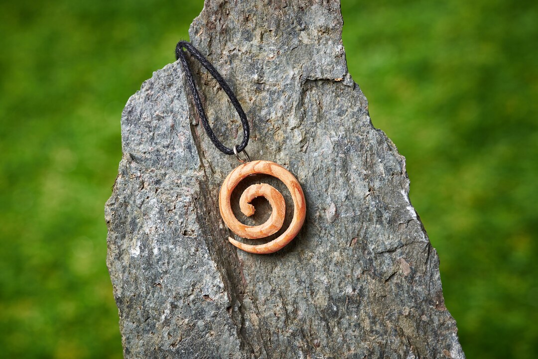 Small Wooden Spiral Pendant Made From 350 Year Old Reclaimed Pitch Pine ...