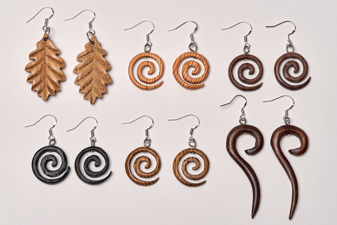 Wooden Spiral Pendant Made From Recycled 350 Year Old Pitch - Etsy UK