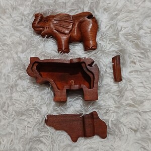 Wooden Elephant Shaped Puzzle Box Beautifully Made to a Incredible High ...