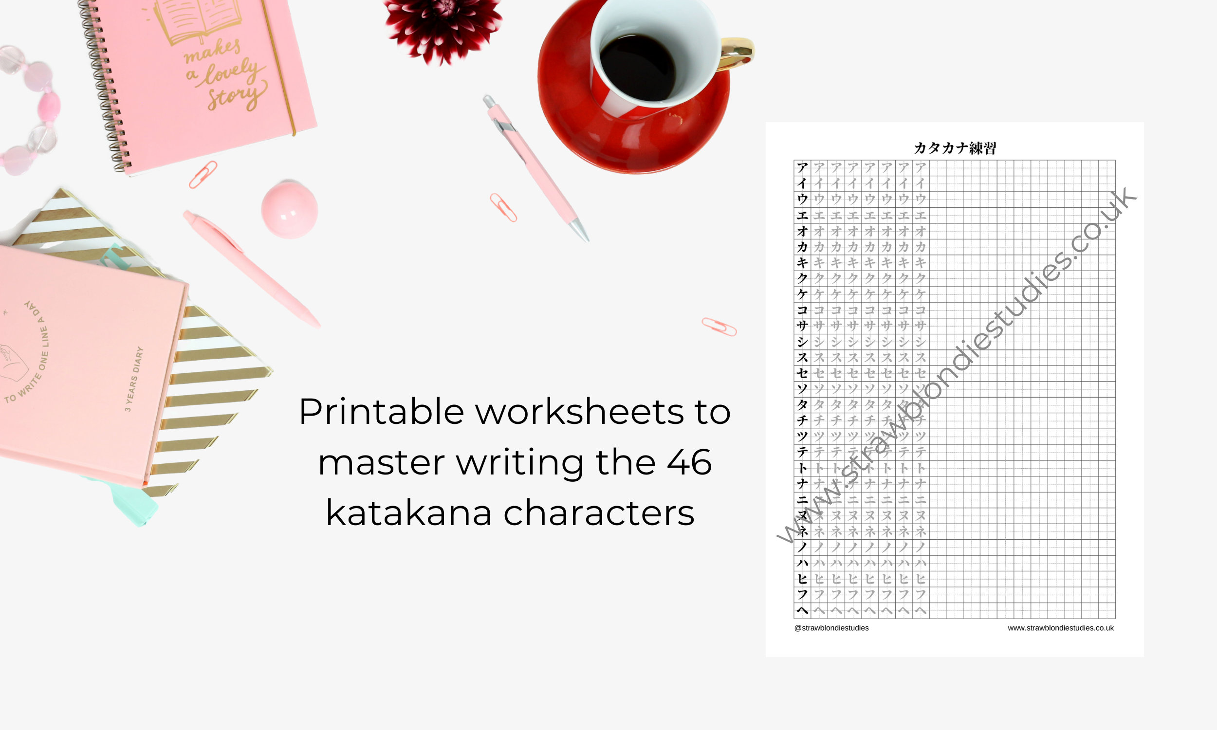 Learn Japanese Katakana Writing Practice Printable Worksheets - Etsy