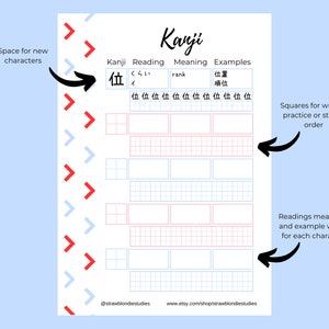 Japanese Kanji Worksheets, Learn Japanese Printables, Language Learning ...