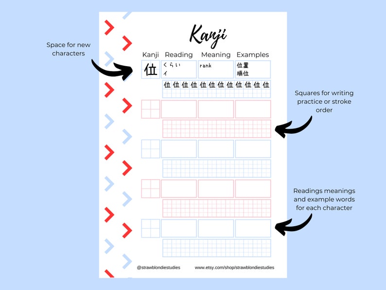 Japanese Kanji Worksheets, Learn Japanese Printables, Language Learning ...