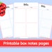 Box Notes Templates Printable Student Notes Pages | Etsy