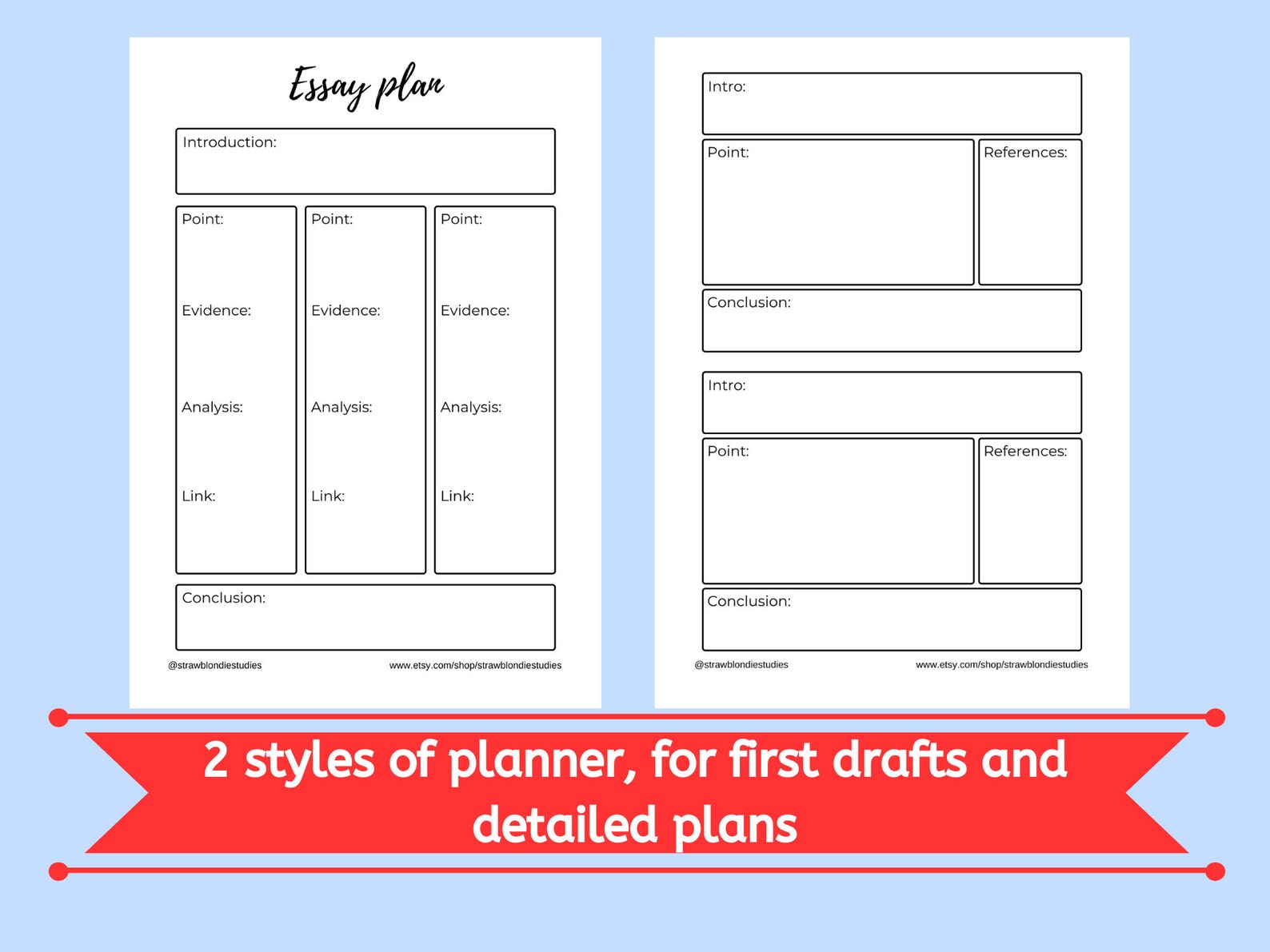 Essay Planner Template Printable Essay Plan Study Printable - Etsy