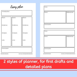 Essay Planner Template Printable Essay Plan Study Printable | Etsy
