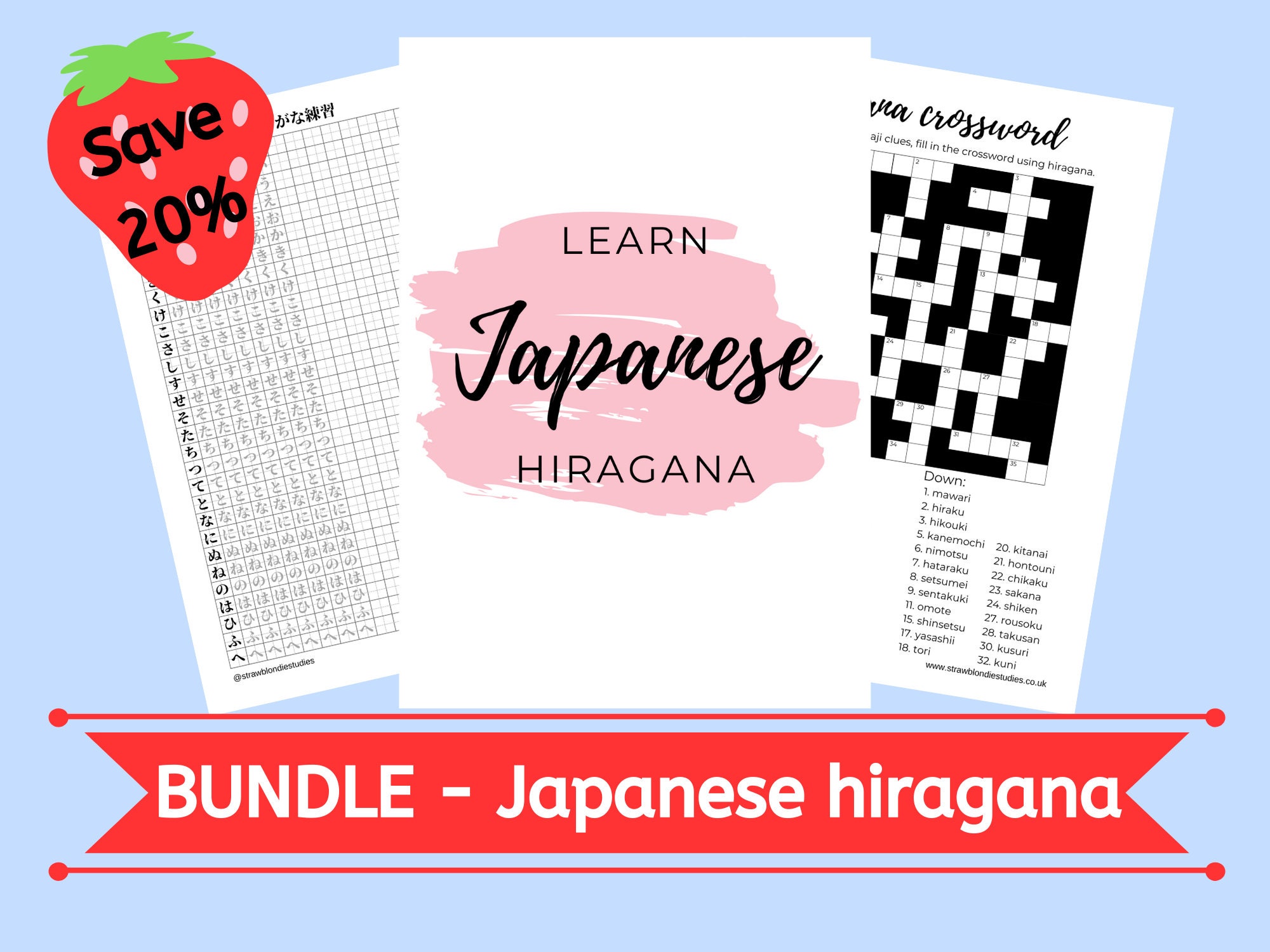 Japanese Hiragana Bundle, Hiragana Workbook, Handwriting Worksheets and ...