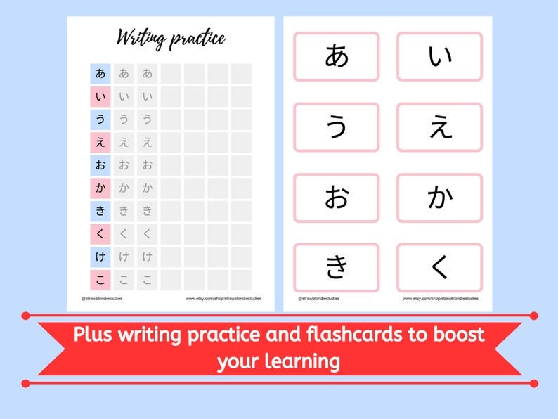 Japanese Hiragana Bundle, Hiragana Workbook, Handwriting Worksheets and ...