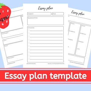 Essay Planner Template Printable Essay Plan Study Printable | Etsy