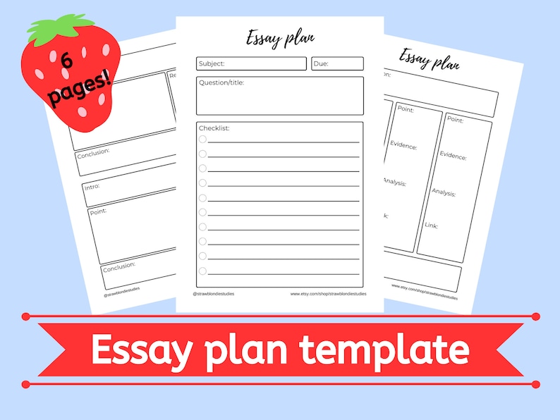 Essay Planner Template Printable Essay Plan Study Printable - Etsy
