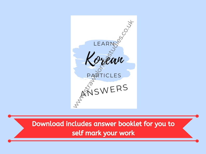 Learn Korean Particles Printable Workbook, Learn Korean Grammar, Korean ...