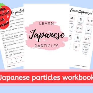 Learn Japanese Particles Printable Workbook, Learn Japanese Grammar ...